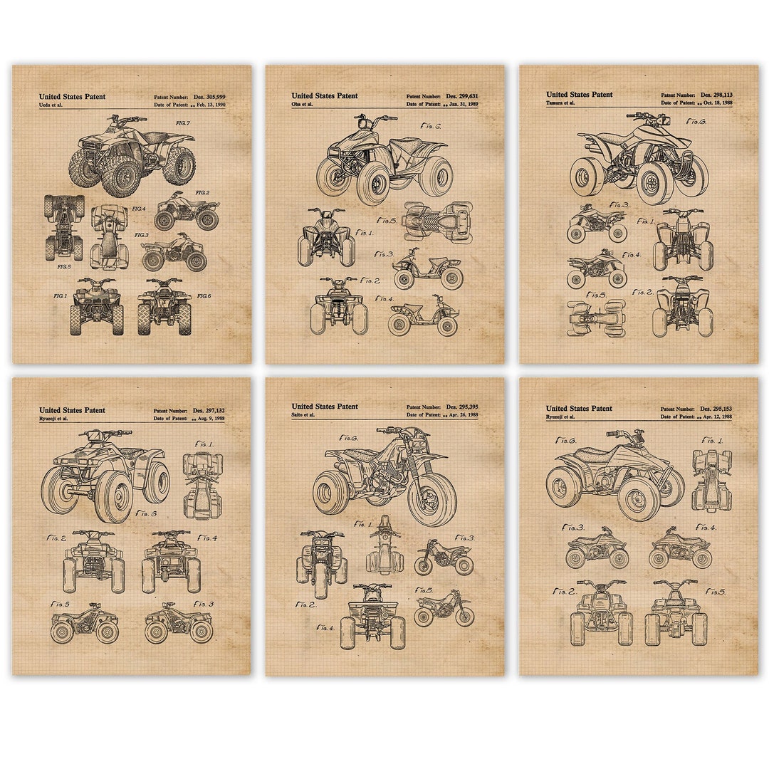 Classic ATV Dirt Motocross Prints, 6 Unframed Photos, Wall Art Decor ...