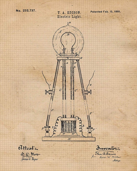 Thomas Edison Light Bulb Sketch