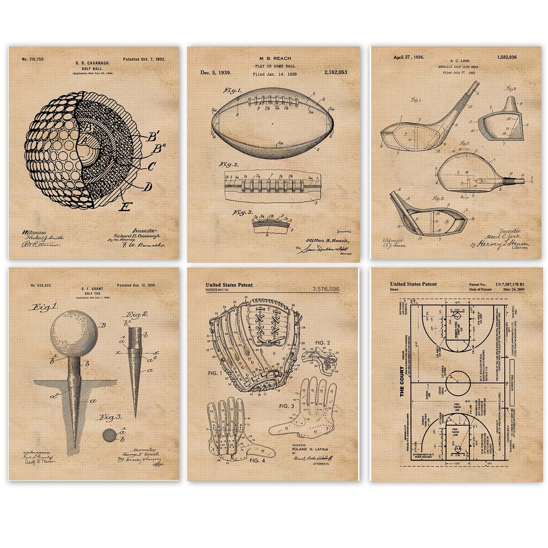 Select Any Custom Patent Prints, 6 Unframed Photos, Wall Art Decor Gift ...