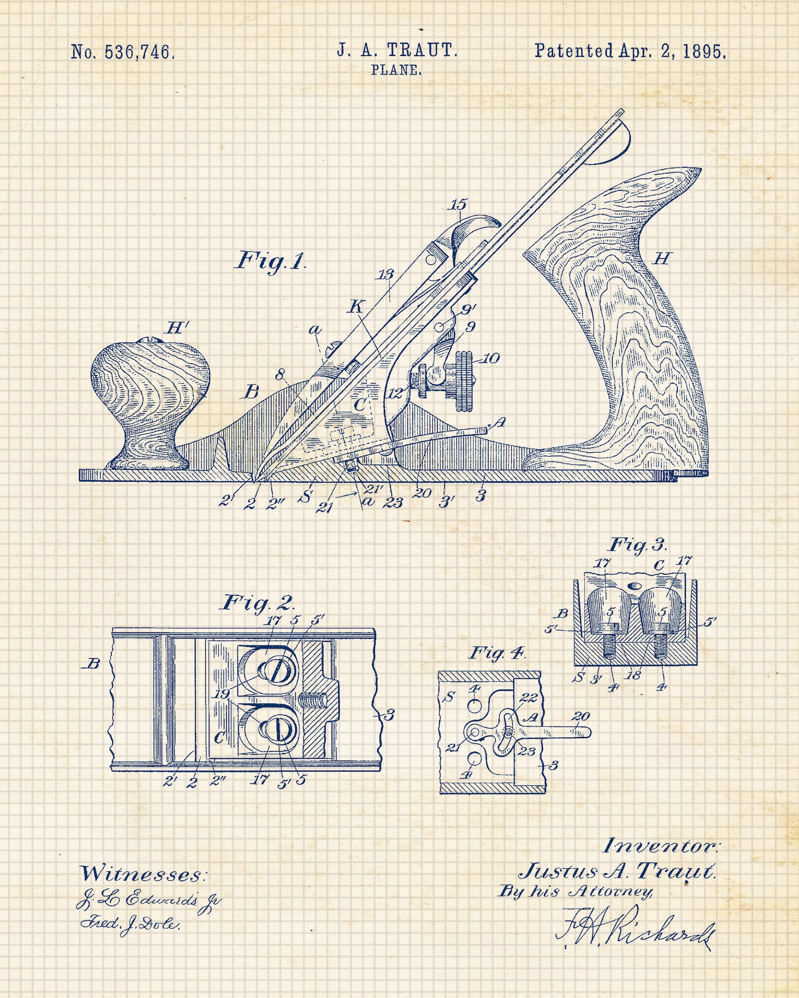 Vintage Woodworking Tools Patent Prints, 6 Unframed Photos, Wall Art ...