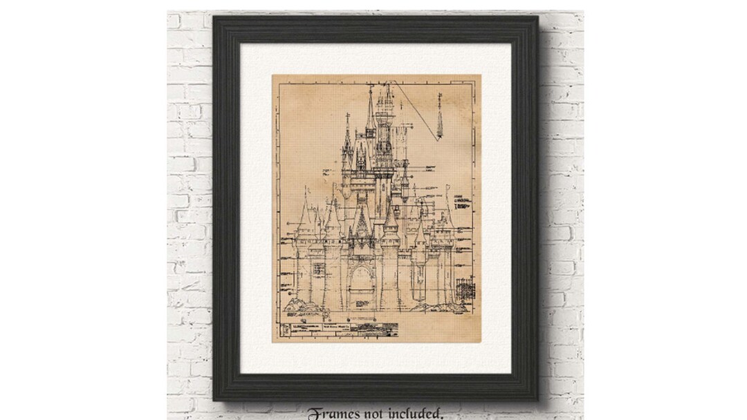 Vintage Cinderella Castle Patent Prints, 1 Unframed Photo, Wall Art ...