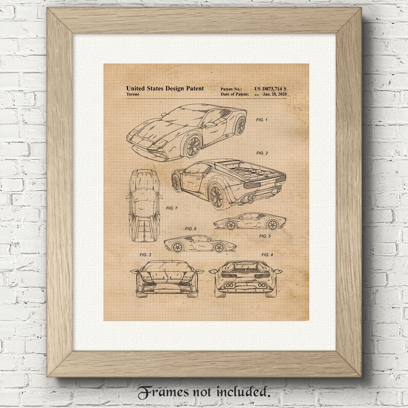 Classic Pantera Restomod Auto Patent Prints, 1 Unframed Photos, Wall ...