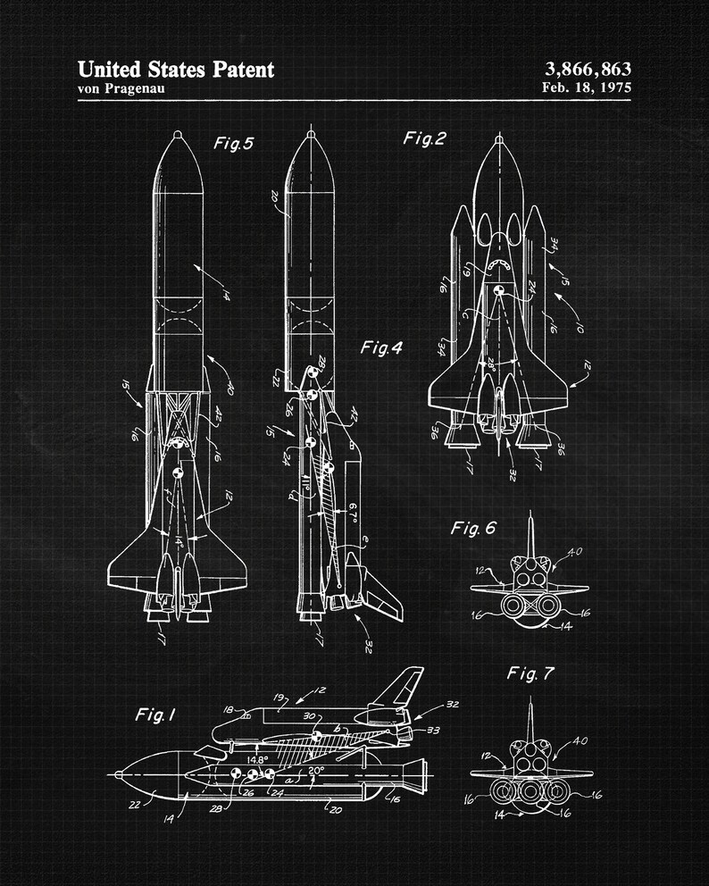 Vintage NASA Space Exploration Patent Prints 6 Unframed - Etsy