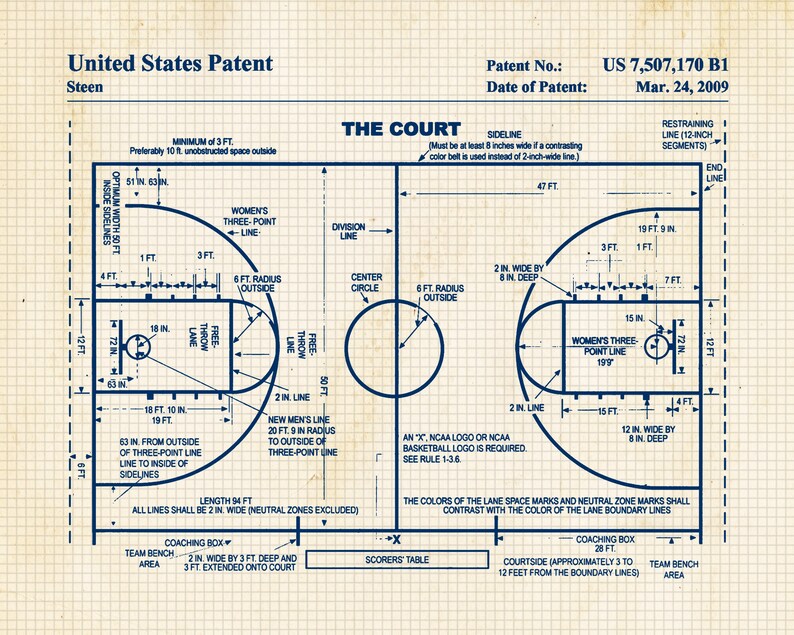 Vintage B-ball Court Prints 1 Unframed Photos Wall Art Decor - Etsy