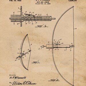 Vintage Bow Arrow Patent Prints, 4 Unframed Photos, Wall Art Decor ...