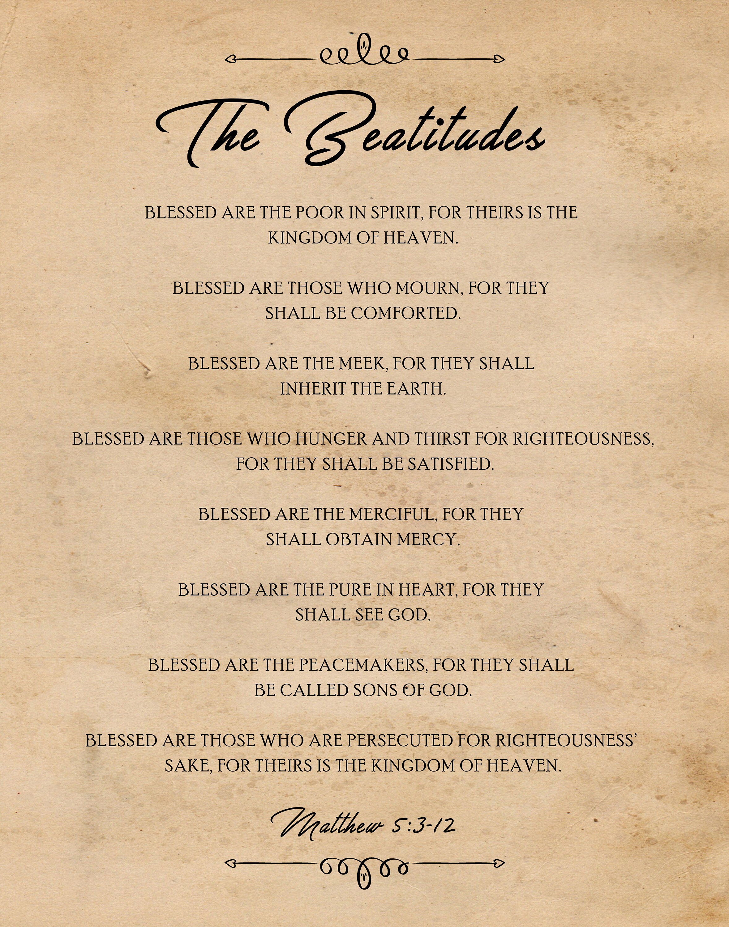 The Beatitudes Matthew 5:3-12 1 Unframed Book Quote Prints - Etsy