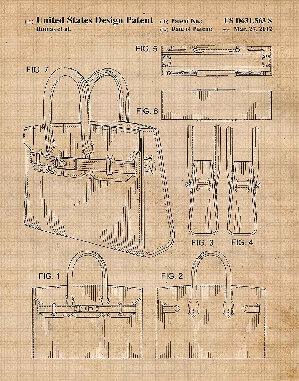 Vintage Birkin Bag 2012 Patent Prints 1 Unframed Photos Wall - Etsy