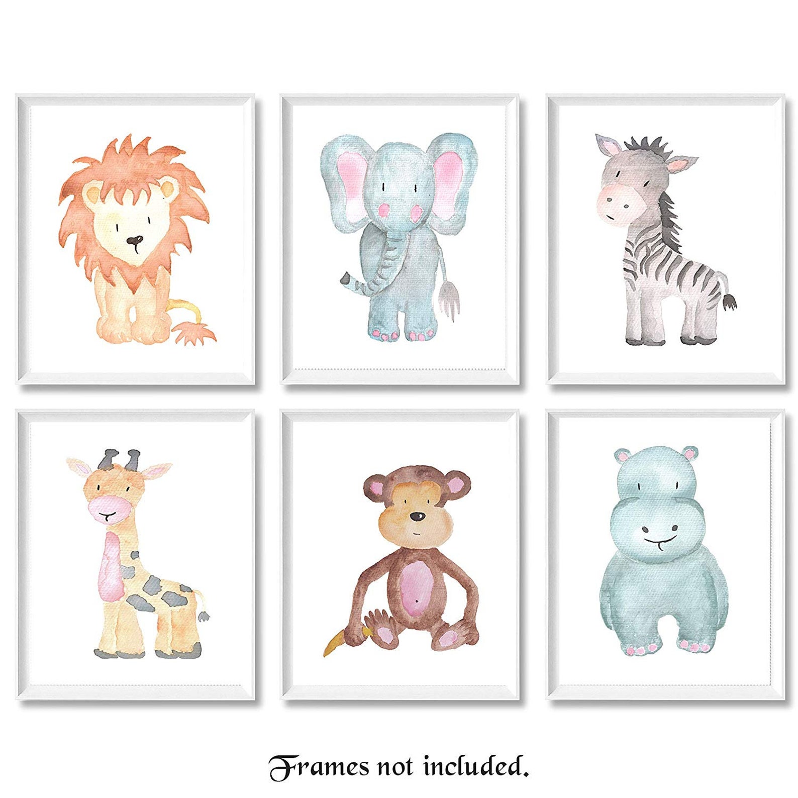 Cute Safari Animals Prints Lion Elephant Giraffe Monkey | Etsy