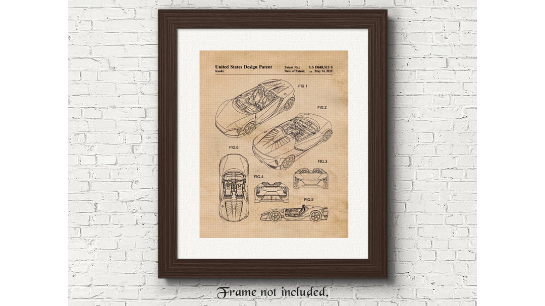 Classic NSX Car Patent Prints, 1 Unframed Photos, Wall Art Decor Gift ...