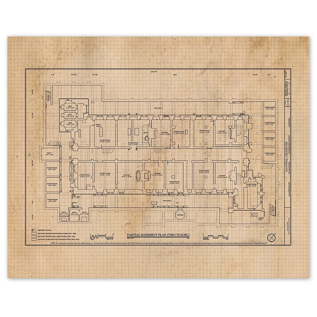 Vintage Alcatraz Building Construction Patent Prints, 1 (11x14 ...