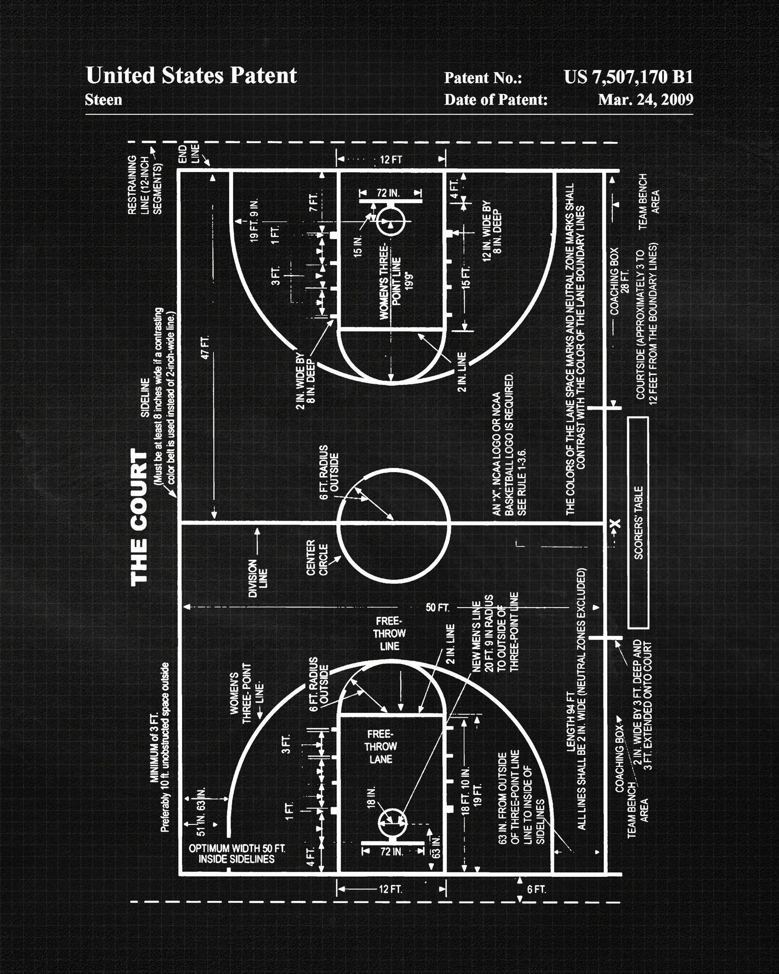 Vintage B-ball Court Prints, 1 Unframed Photos, Wall Art Decor Gifts ...