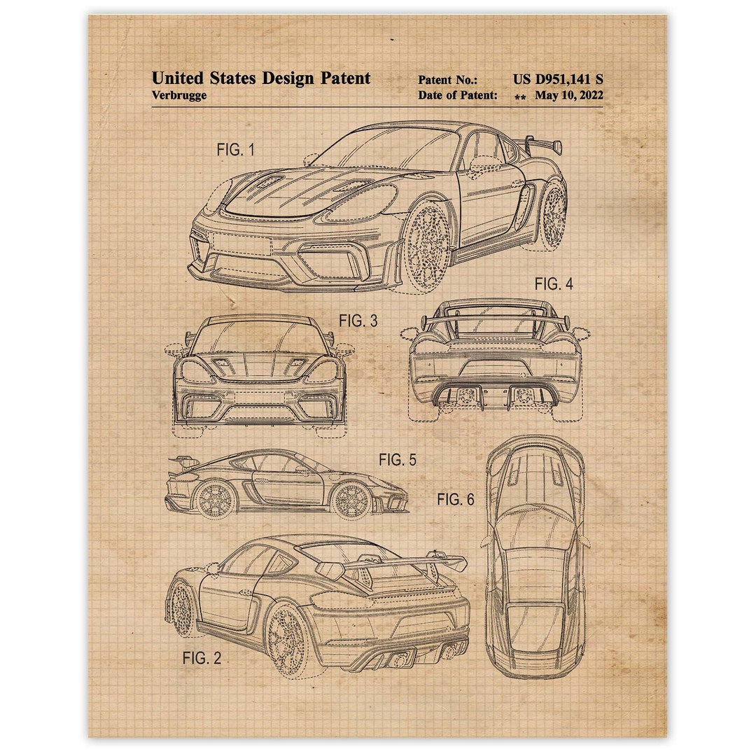 Classic 718 Auto Patent Prints, 1 Unframed Photos, Wall Art Decor Gifts ...