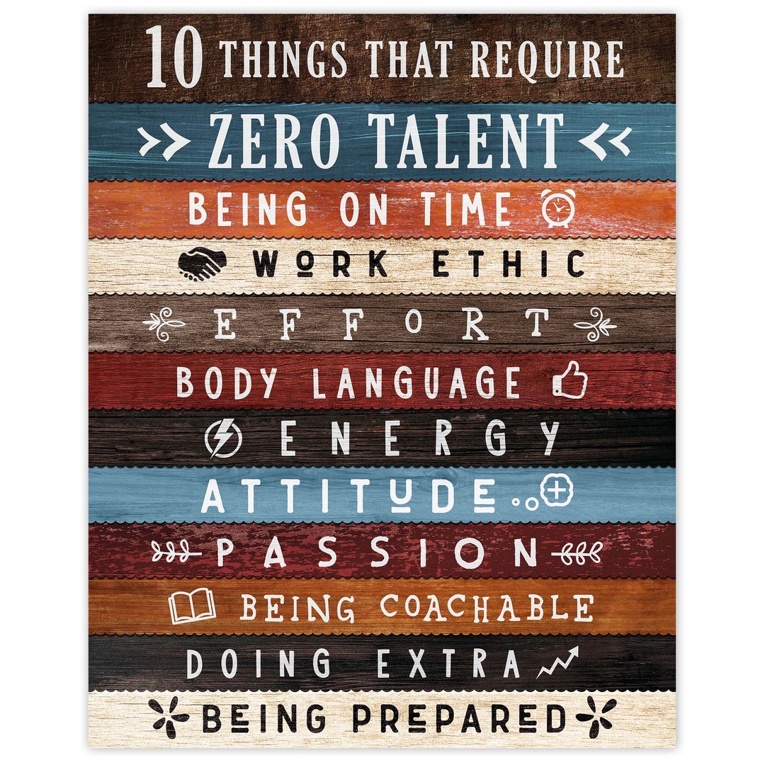 Ten Things Require Zero Talent Quote Prints, 1 Unframed Photos, Wall ...