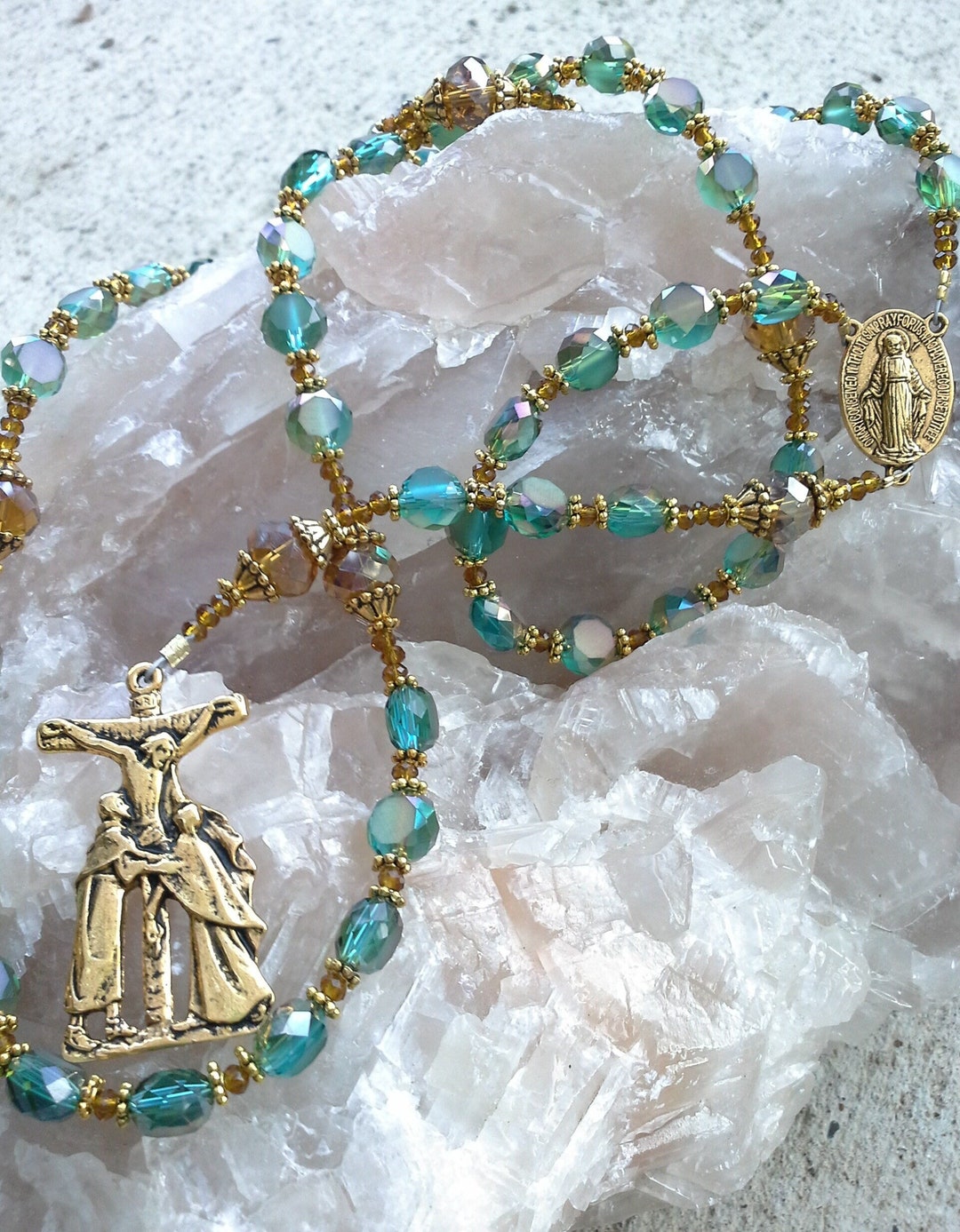 Handmade Vintage Style Rosary - Catholic Rosary - 5-decade Rosary ...