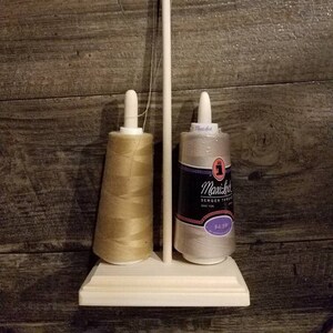 Wooden Sewing Thread Caddy Large Spools Serger Cones Thread Holder ...