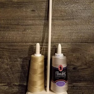 Wooden Sewing Thread Caddy Large Spools Serger Cones Thread Holder ...