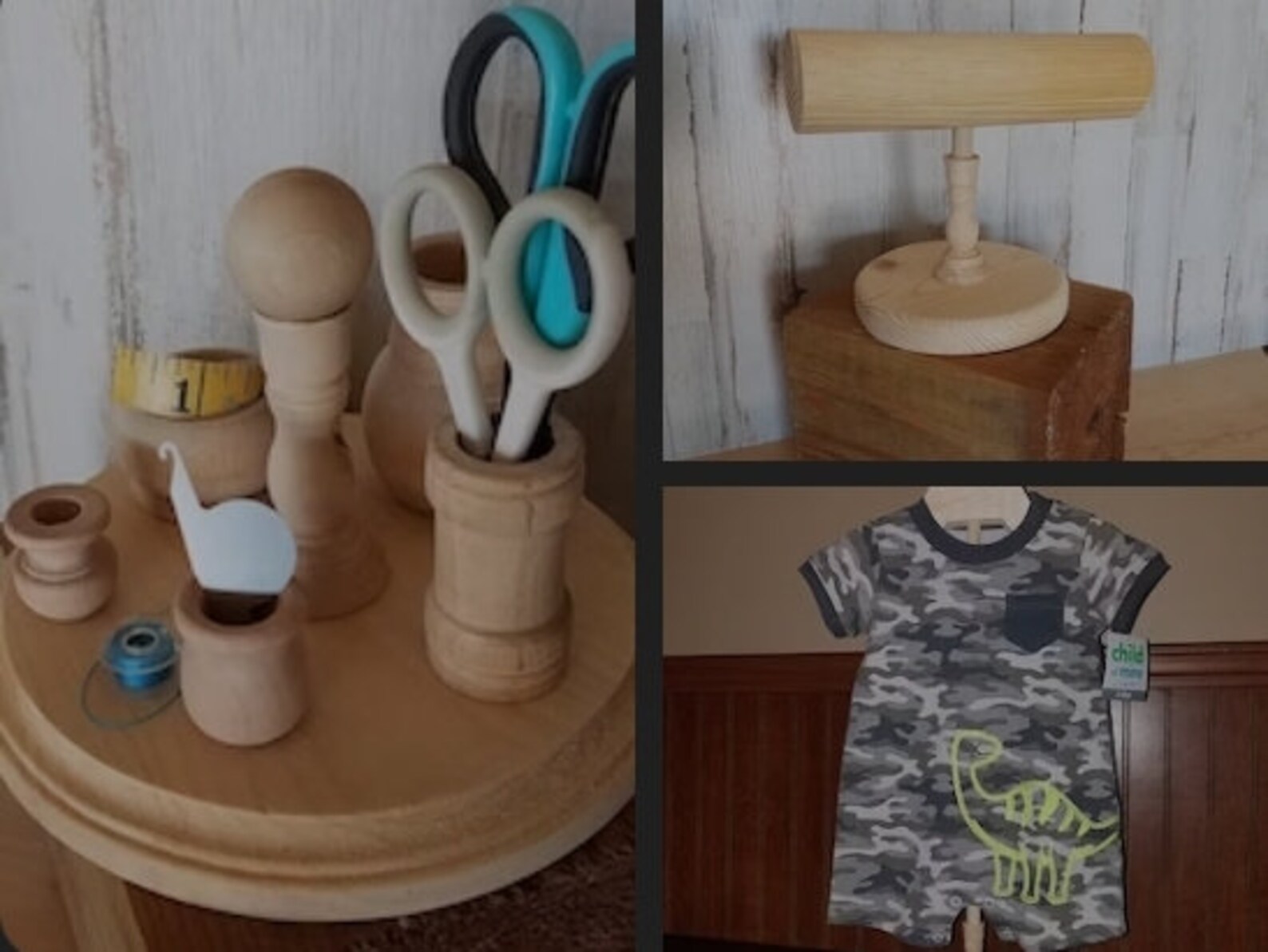 Wooden Sewing Thread Caddy and Bobbin Holder Storage Organizer, Hand ...