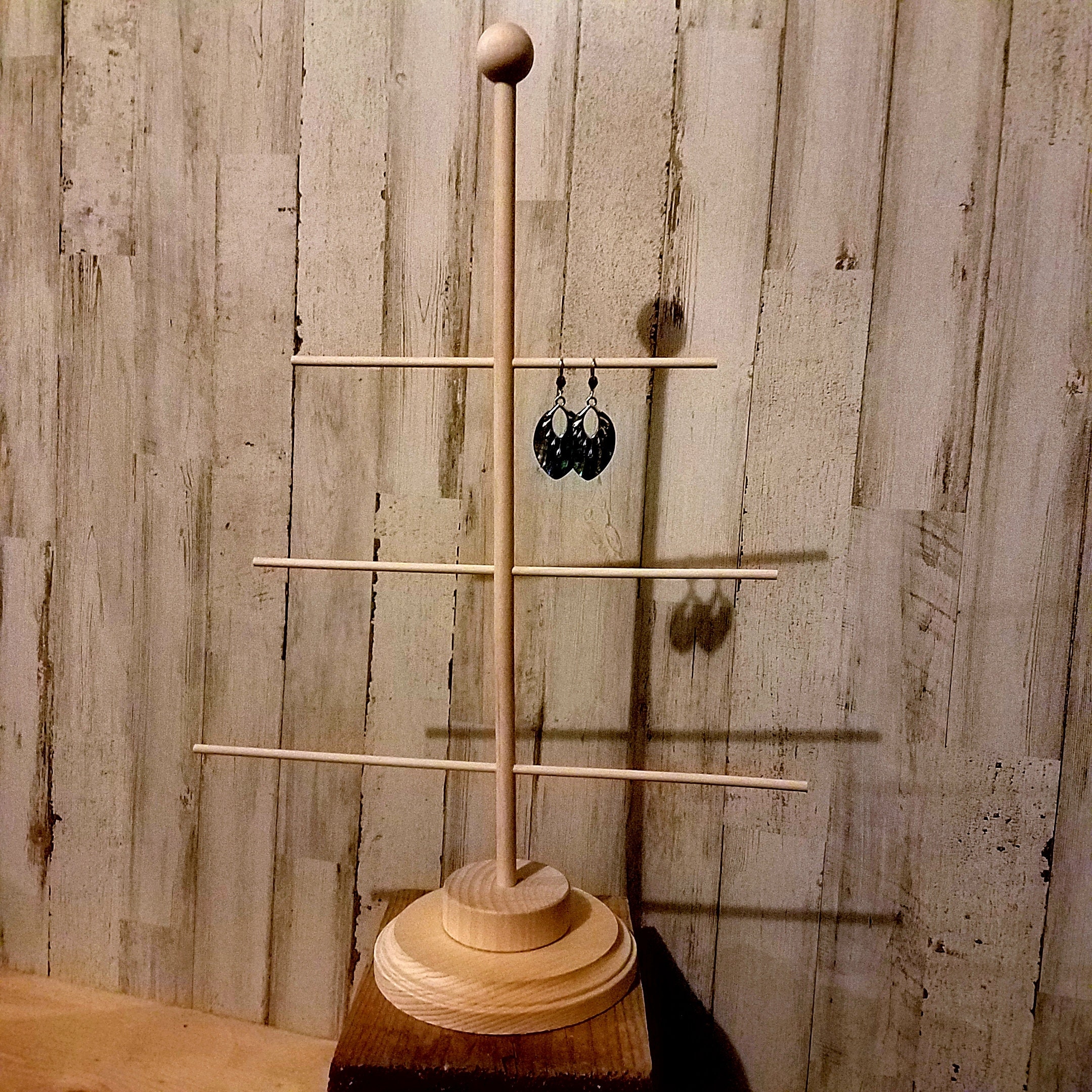 Wooden earring display stand Boutique storefront craft show | Etsy