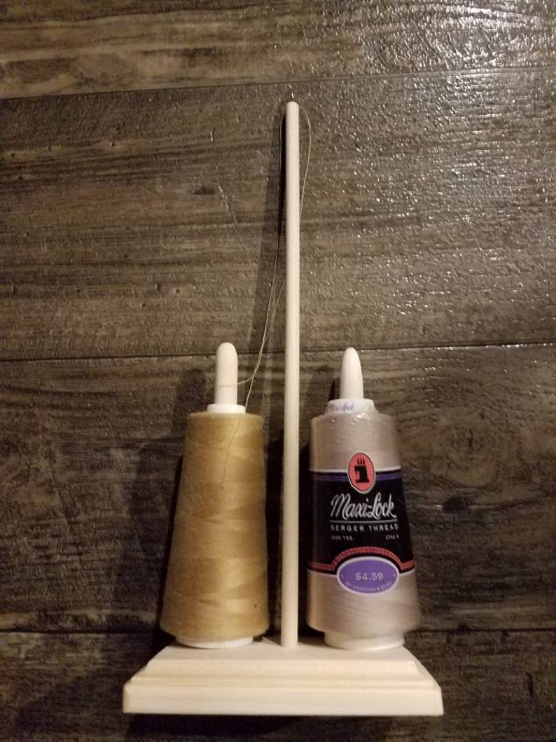 Wooden Sewing Thread Caddy Large Spools Serger Cones Thread | Etsy