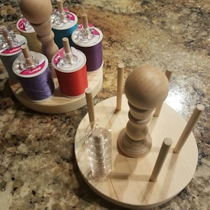 Wooden Sewing Thread Caddy and Bobbin Holder Storage Organizer, Hand ...