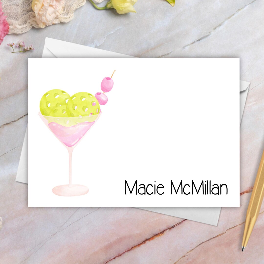 Personalized Pickleball Note Cards: Stationery Gift Set - Etsy