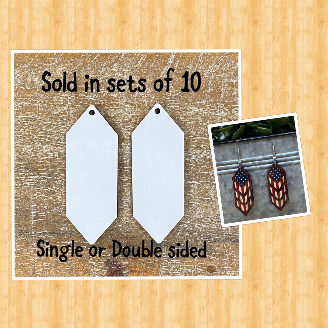Double Diamond Shape Earring Blanks, Sublimation Earring Blanks ...