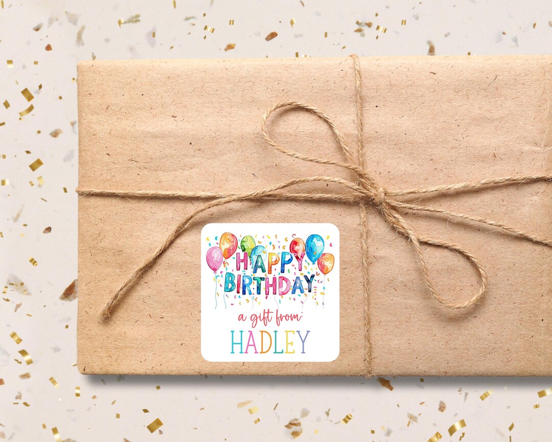 Personalized Happy Birthday Stickers, Birthday Gift Stickers, Kids ...