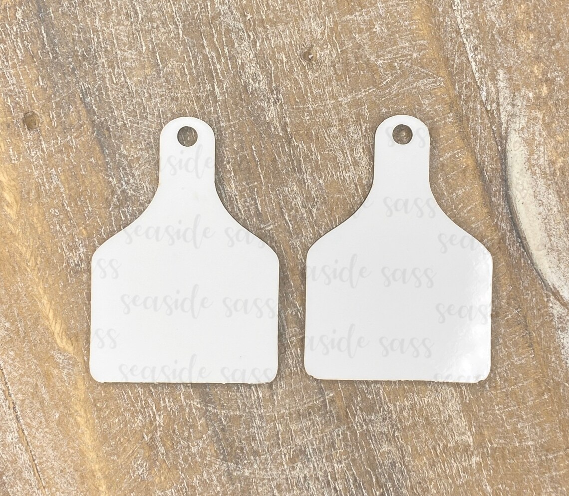 Set of 10 Cow Tag Shape Earring Blanks Sublimation Earring - Etsy