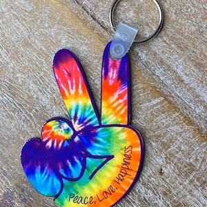 SET OF 10 Peace Sign Keychain Sublimation Blank, Sublimation Blank ...