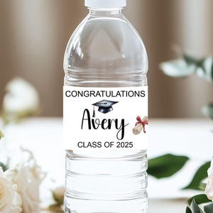 Personalized Graduation Water Bottle Labels - Custom Graduation Water ...