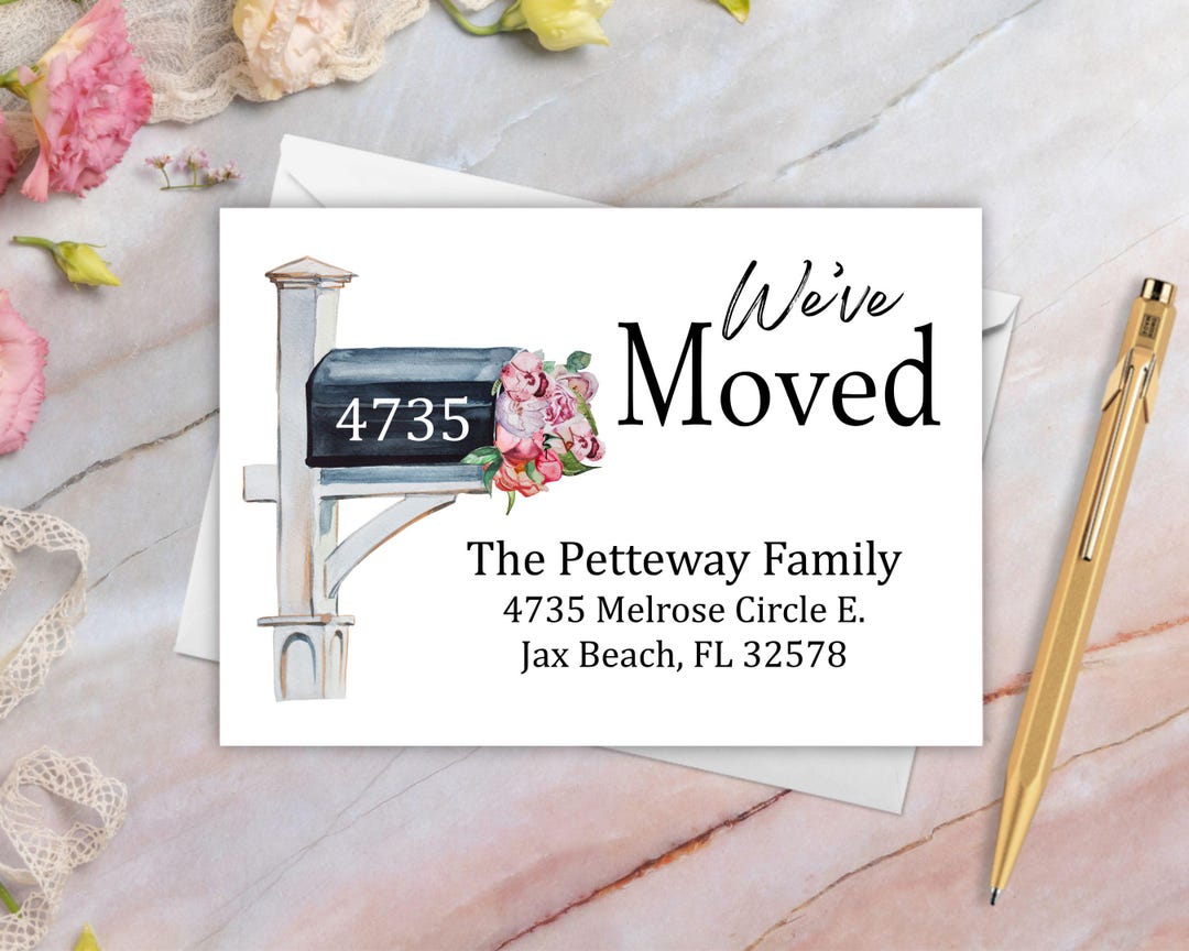 New Address Cards, We've Moved Announcement, New Address Postcard, New ...