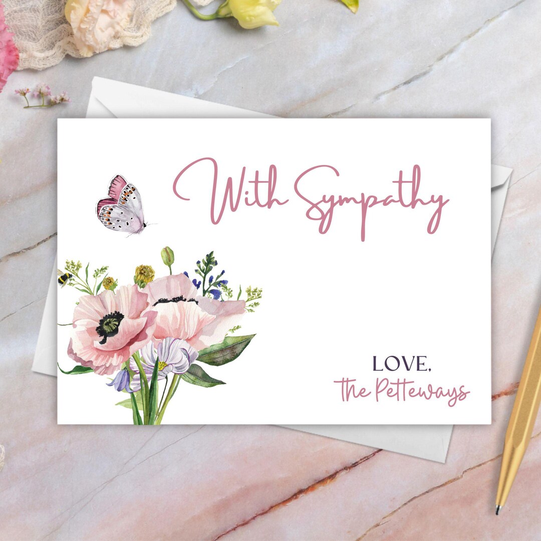 Floral Sympathy Cards, Memorial Gifts, Sympathy Note Cards, With ...