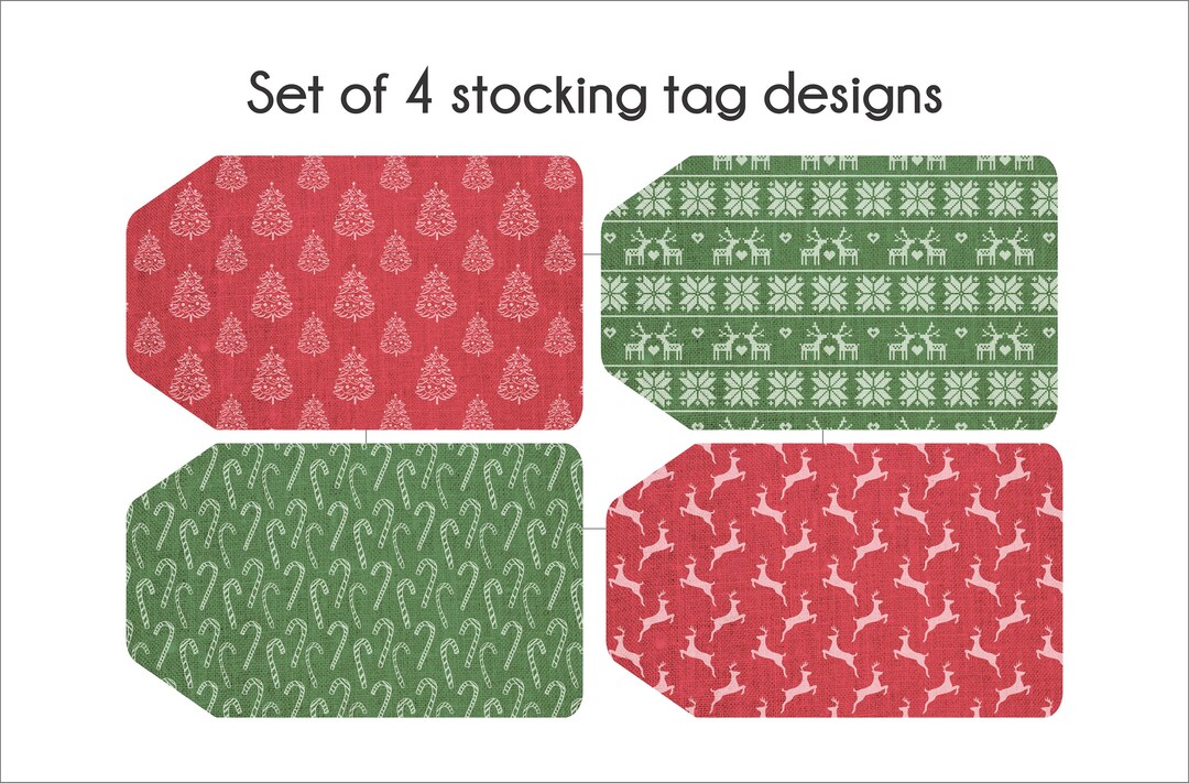 Stocking Tag Sublimation Template, Stocking Tag Design PNG, Digital ...