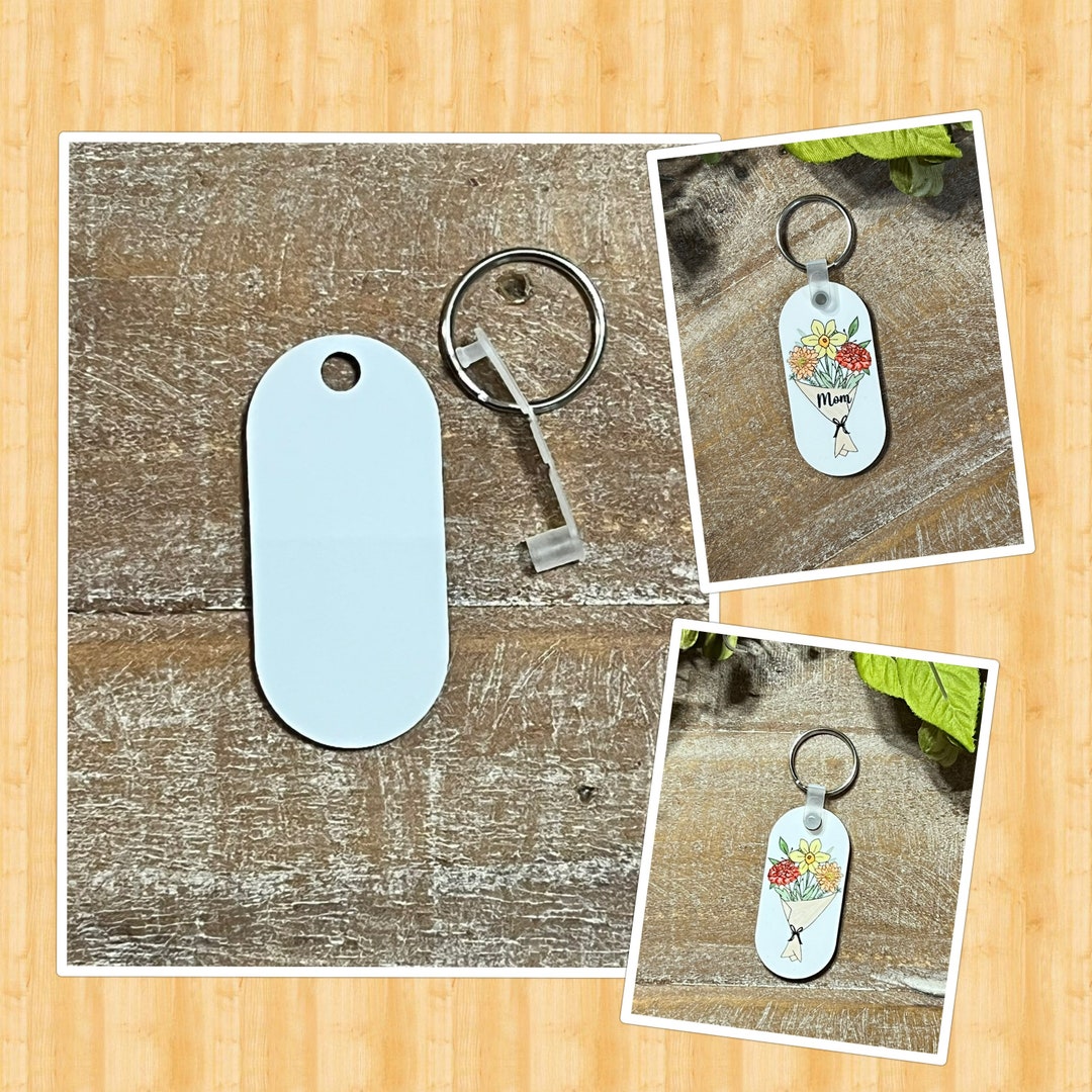 Set of 5 or 10 Pill Shape Sublimation Keychains, Sublimation Blanks ...