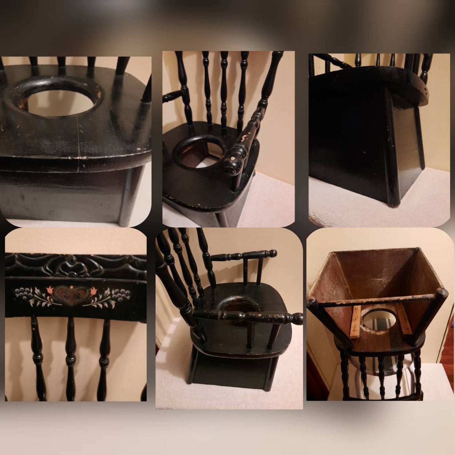Rare Antique Child Wooden Potty Chair Victorain Wooden Baby - Etsy