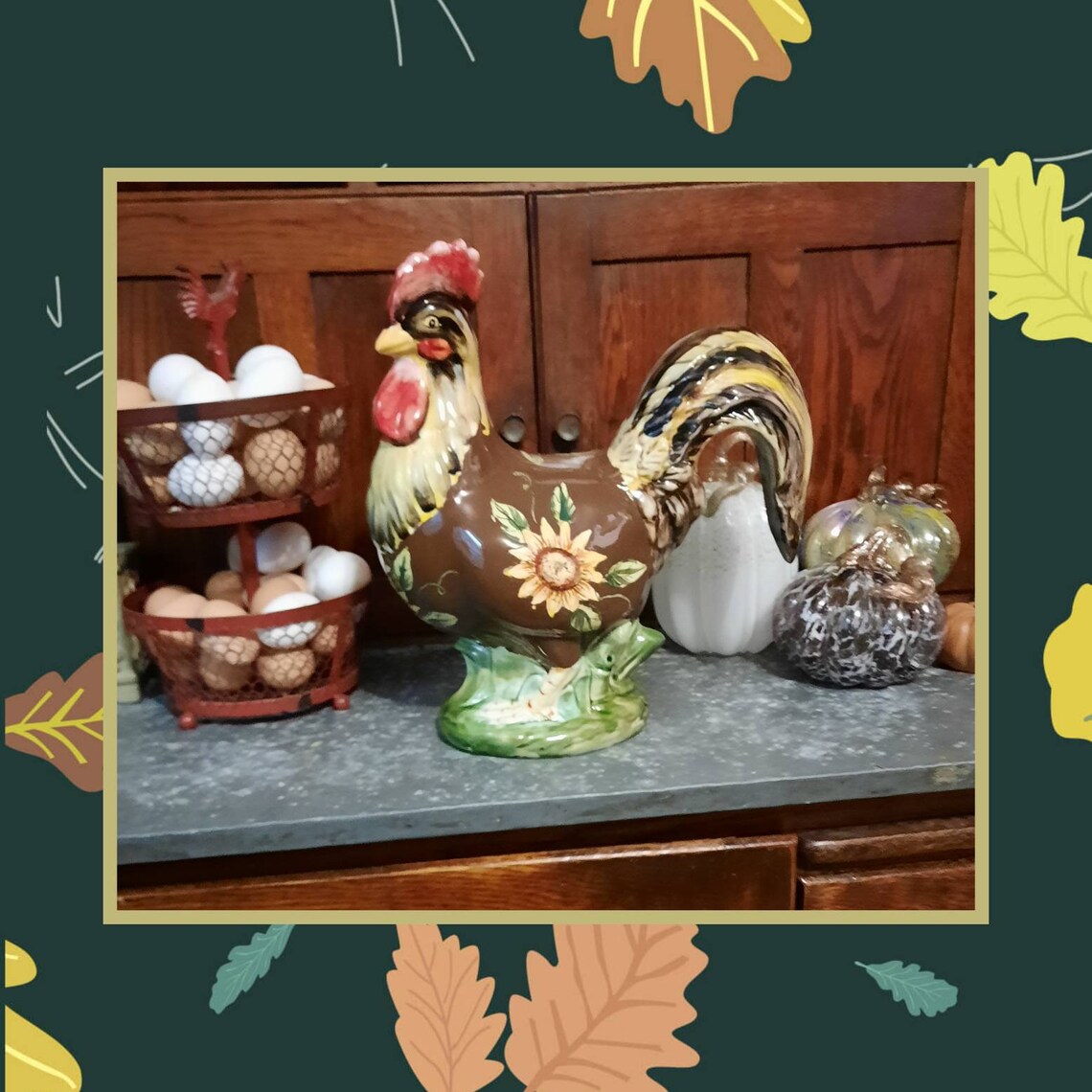 Large 14 Ceramic Rooster Farmhouse Country Rooster - Etsy