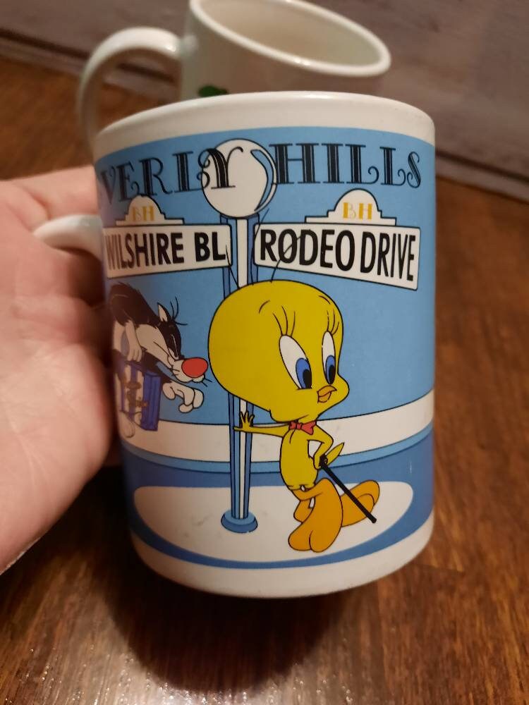 Set of Two Collectible Tweety Bird California Mugs, 1997 Warner ...
