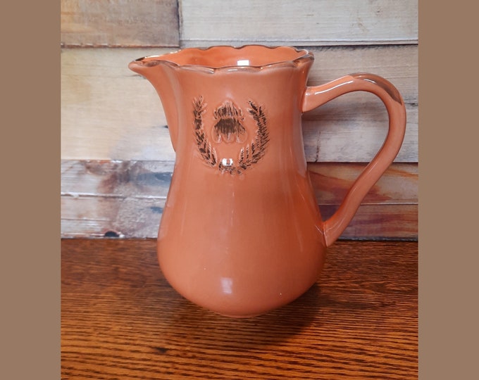 Ceramic Orange Bumble Bee Pitcher, Fall Decor Pitcher - Etsy