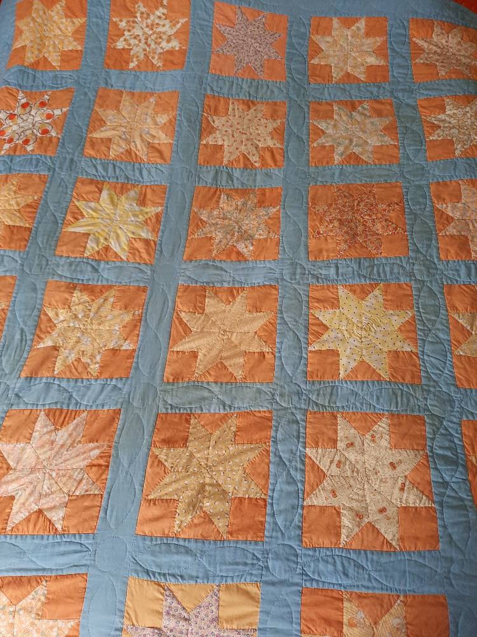 Vintage 8 Point Star Pattern 92 Inches by 71 Inches Hand Sewn - Etsy