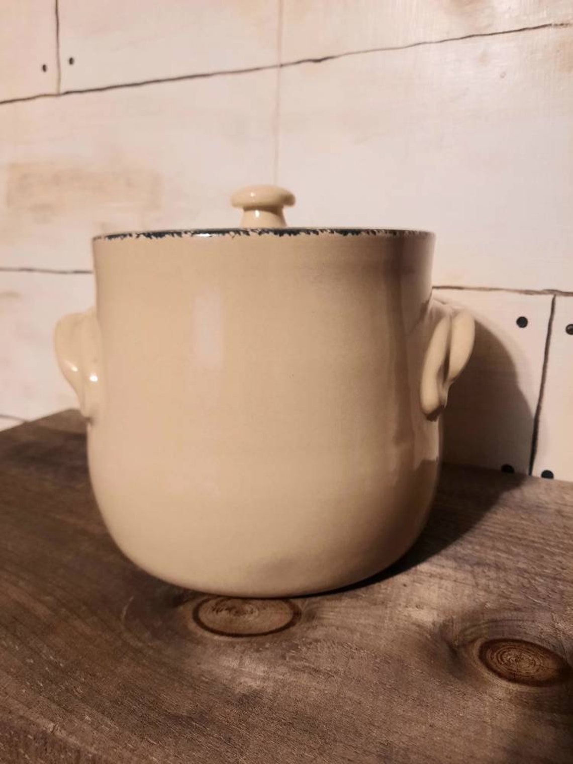 Vintage Cottagecore Stoneware Bean Pot Made by Home and Garden - Etsy