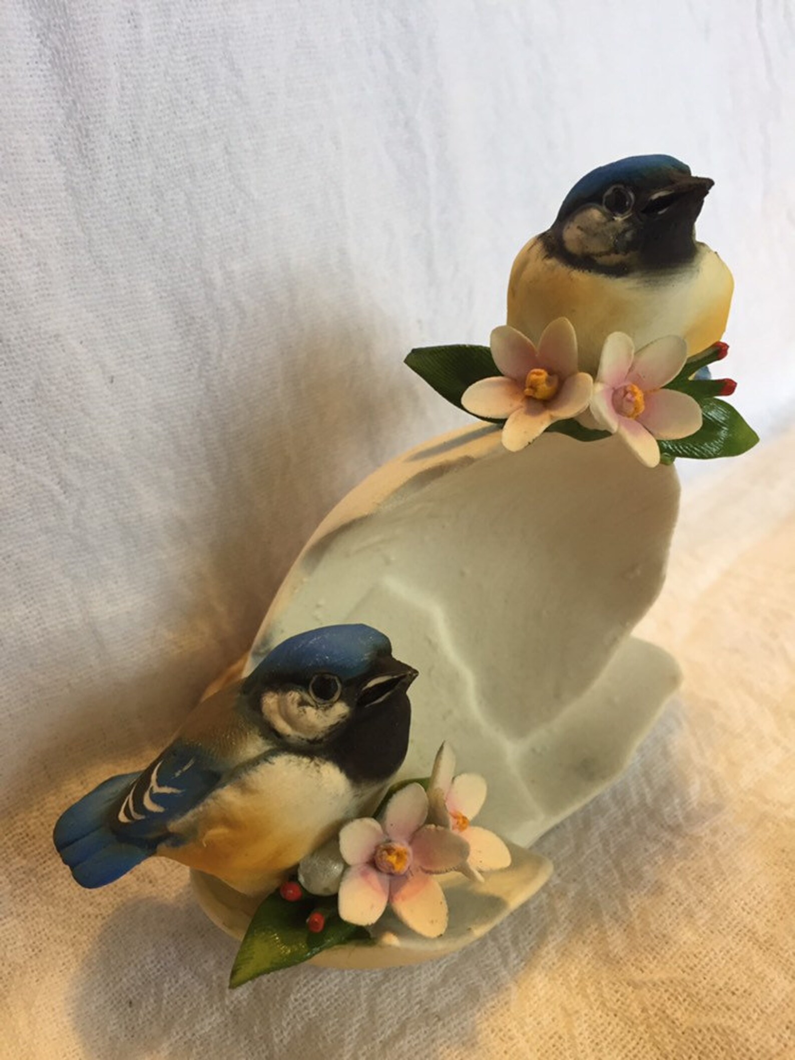 Capodimonte Porcelain Blue Birds on Broken Egg Shell Made in - Etsy