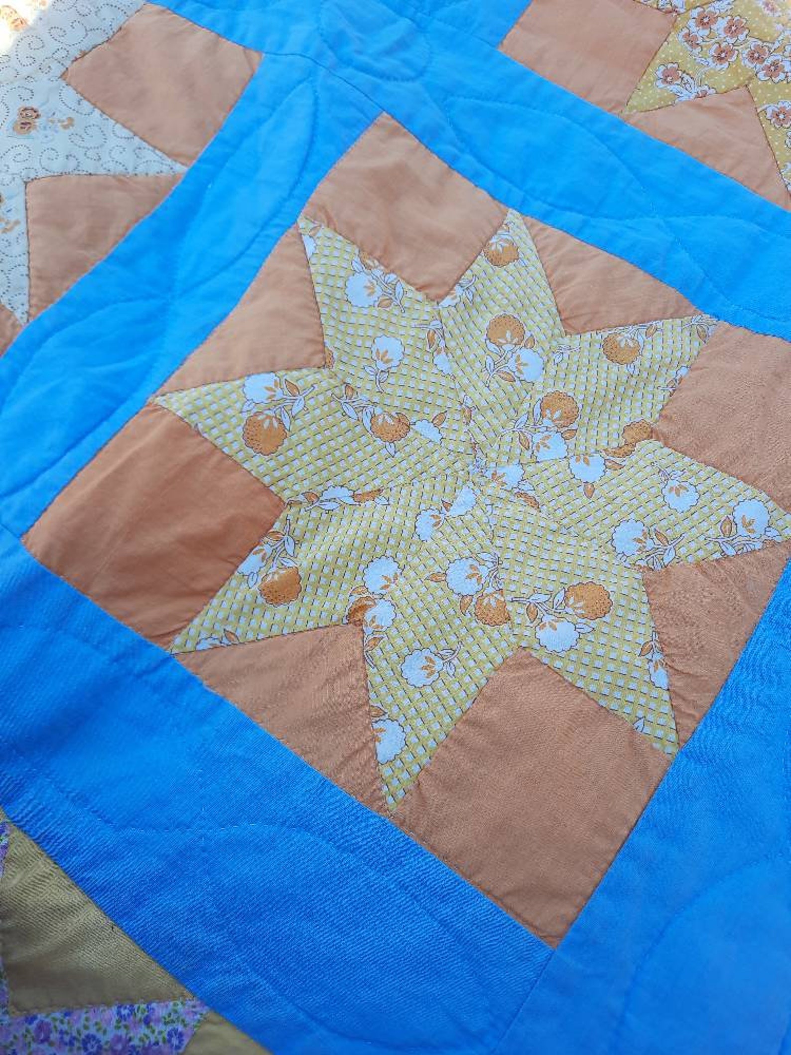 Vintage 8 Point Star Pattern 92 Inches by 71 Inches Hand Sewn - Etsy