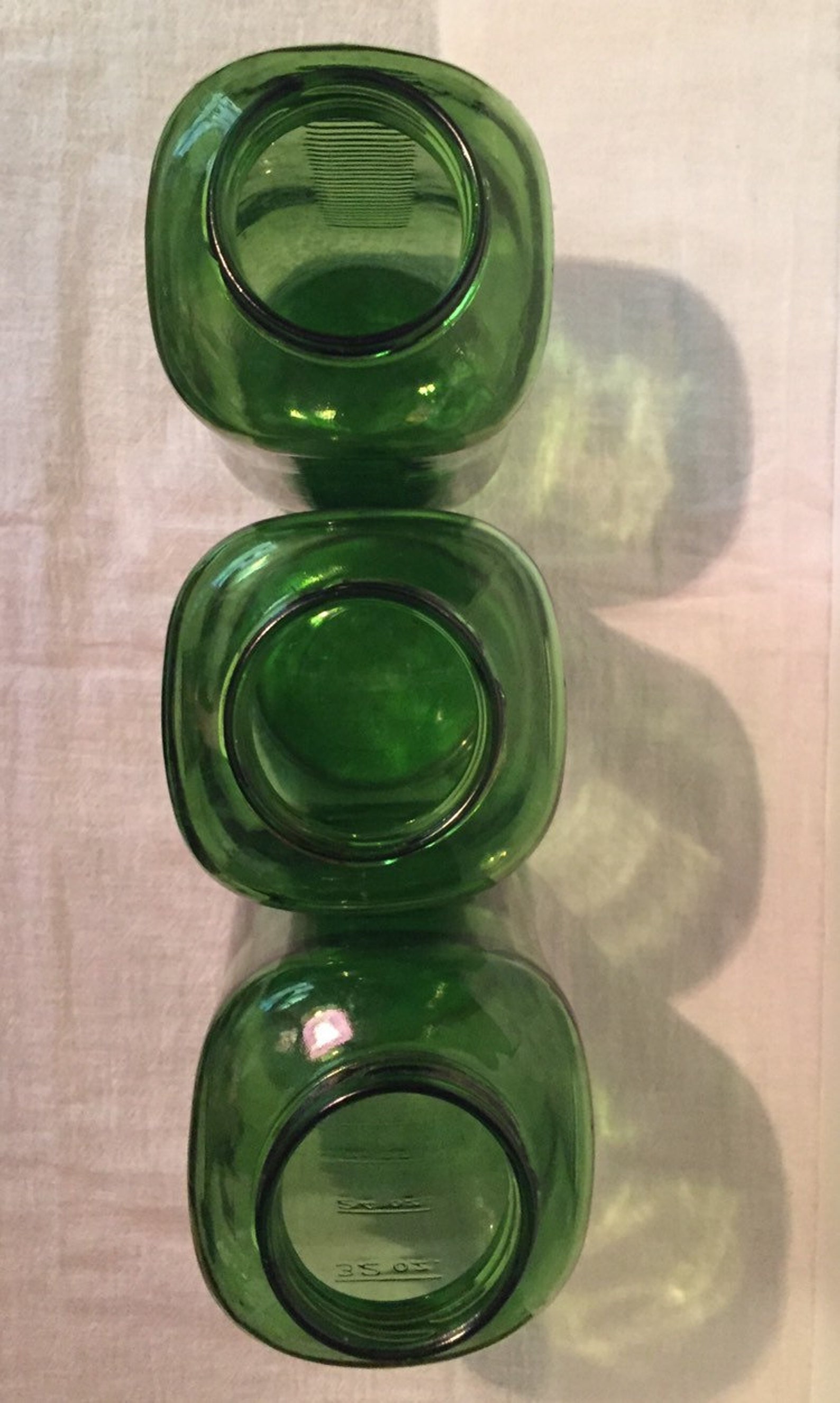 Hoosier Cabinet Green Glass Containers Hunter Green - Etsy