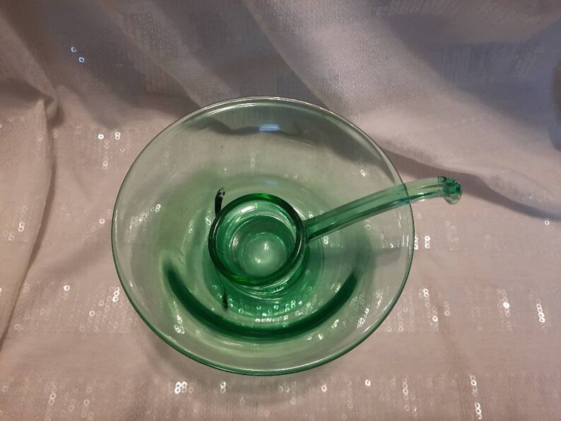 Green Uranium Glass Mayo Pedestal Bowl W/ladle Spoon - Etsy