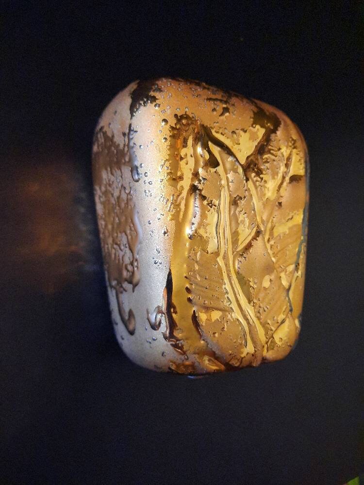 22k Weeping Gold Vase With Two Leaf Pattern, Hollywood Regency Home ...