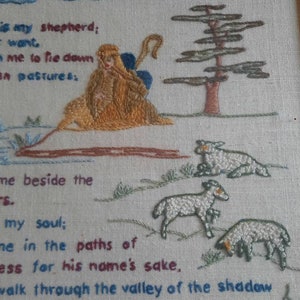 Large Handmade Embroidered the Lord is My Shepherd Professionally ...