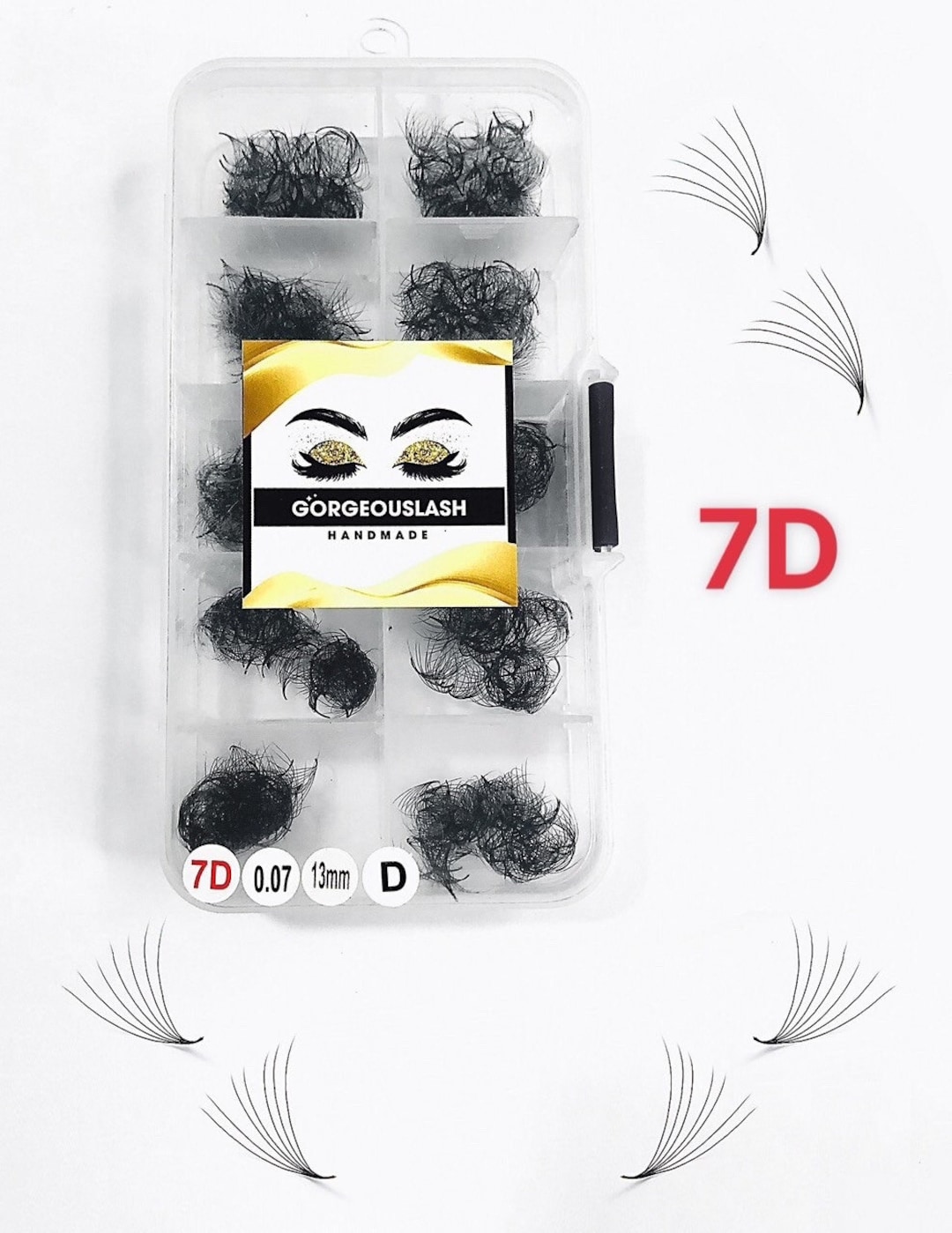 Wide 7D Lashes. 1000 Premade Volume Fans, 007 -005 . Eyelash Extensions ...