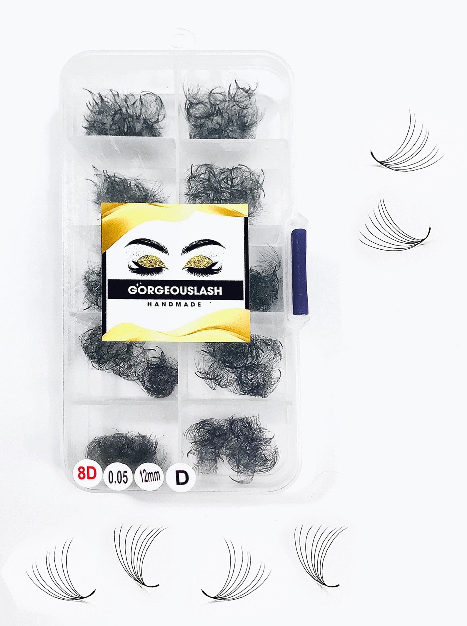 Wide 8D Lashes, 1000 Premade Volume Fans, 007-005. Eyelash Extension ...