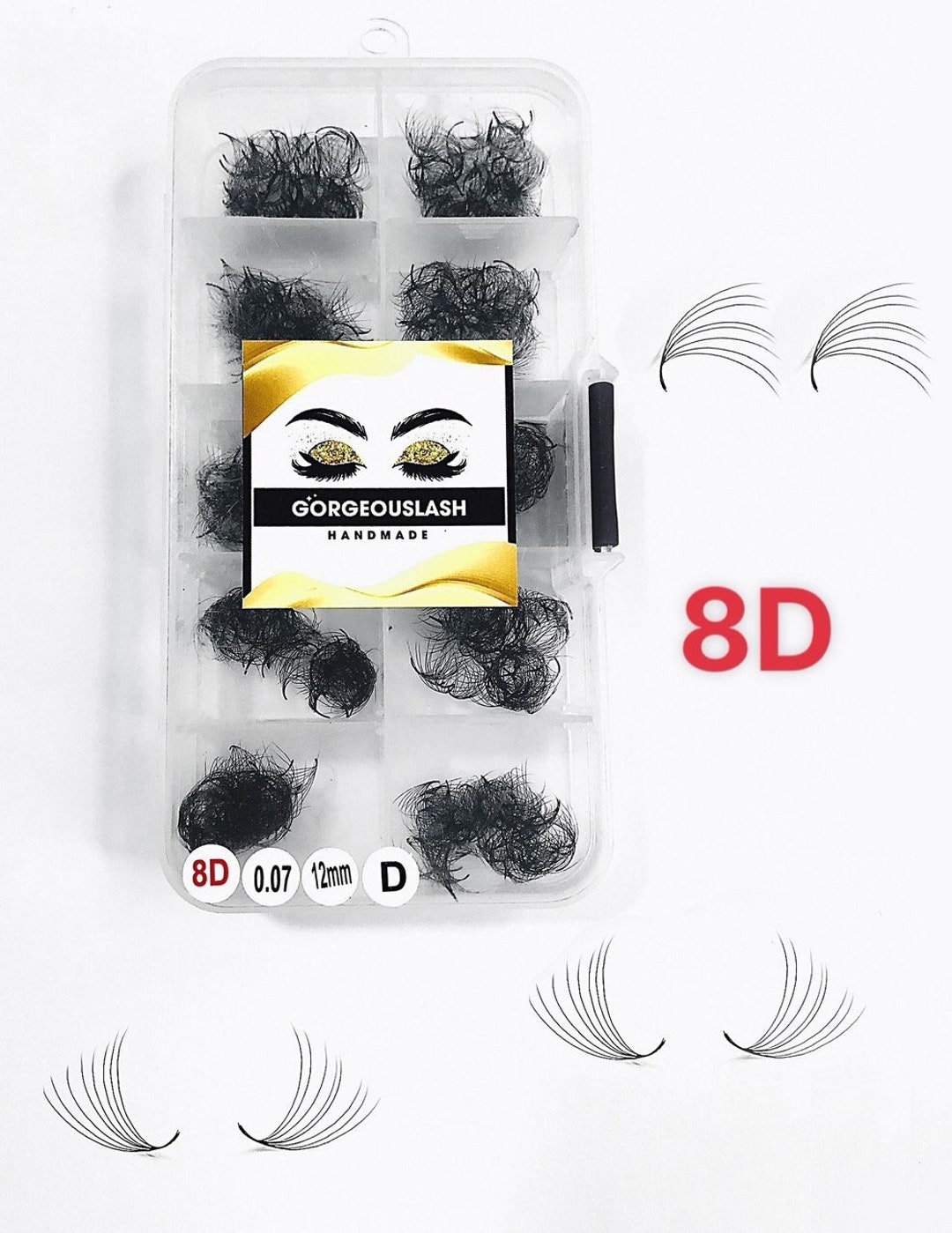 Wide 8D Lashes, 1000 Premade Volume Fans, 007-005. Eyelash Extension ...