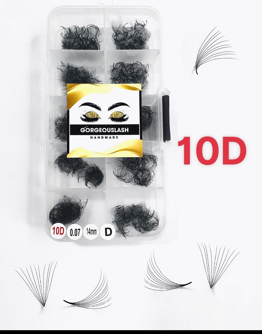 Wide Mega 10D Lashes, 1000 Premade Volume Fans,007 - 005. Eyelash ...